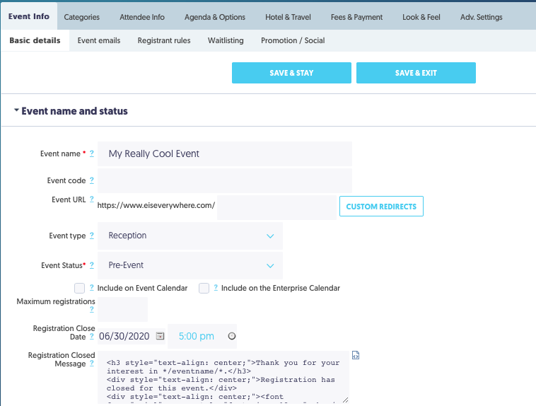 Basic Details | Stova @ ASU